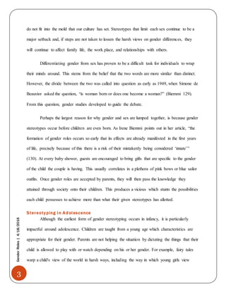 Gender Roles Final Project | PDF