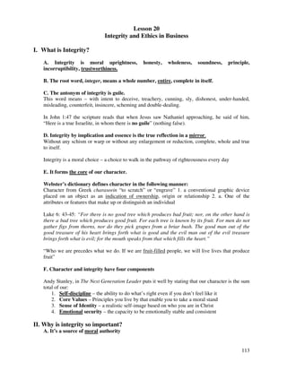 Integrity and Ethics in Business | PDF | Christianity | Religion ...