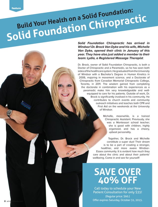 Windsor Body Magazine Solid Foundation Chiropractic Feature | PDF