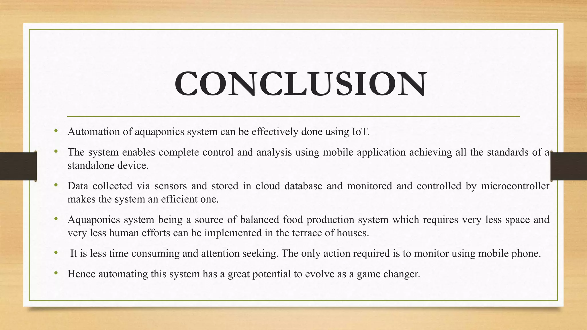 IoT enabled automatic aquaponics system | PPTX