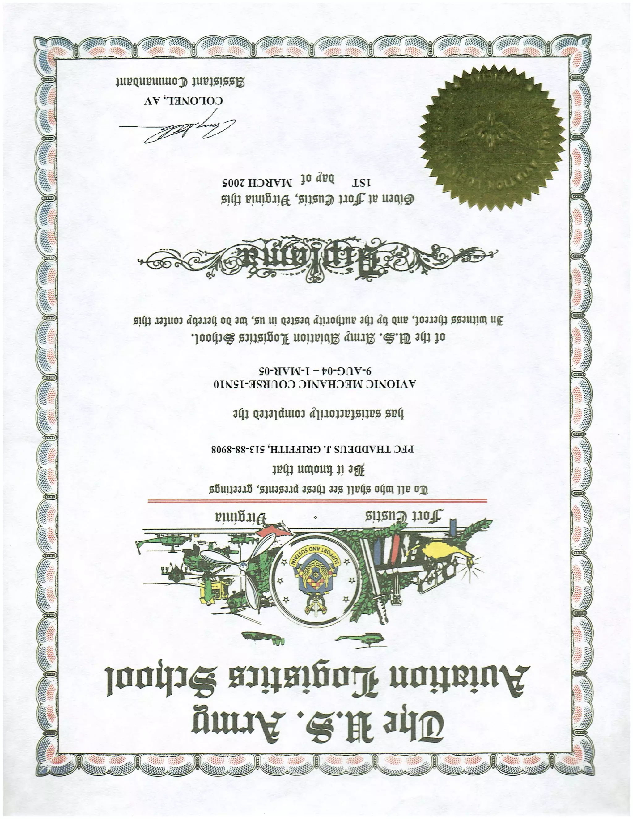 Avionics Diploma US Army | PDF