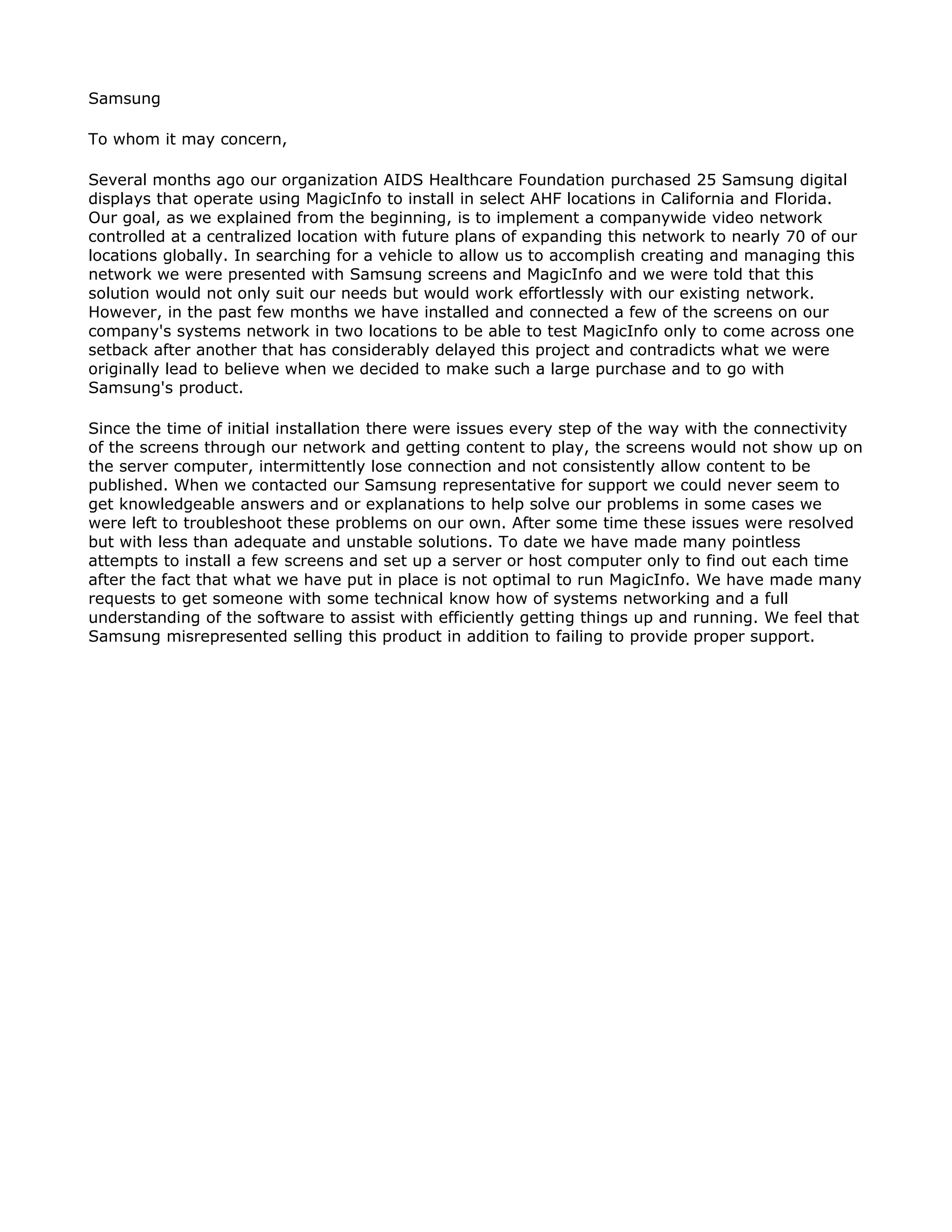 Samsung Letter | DOC