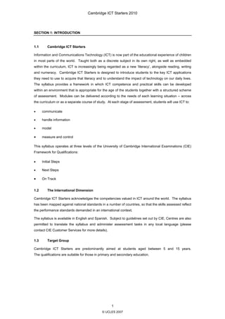 Cambridge ICT Starters | PDF