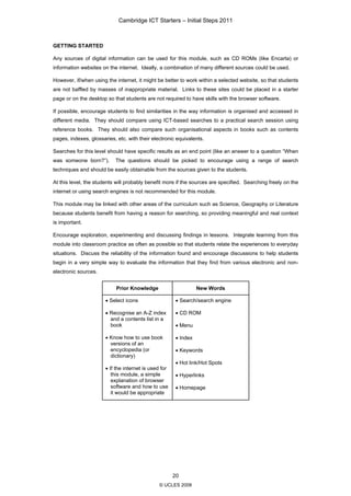 Cambridge ICT Starters | PDF