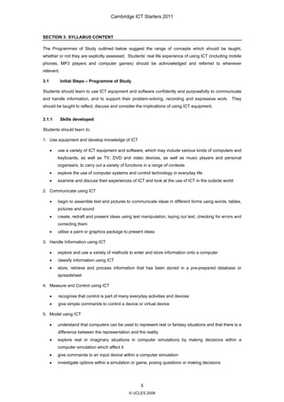 Cambridge ICT Starters | PDF