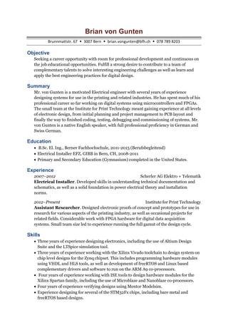 Resume_BvonGunten_26082016 | PDF