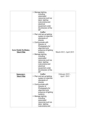 TA Film RESUME | RTF