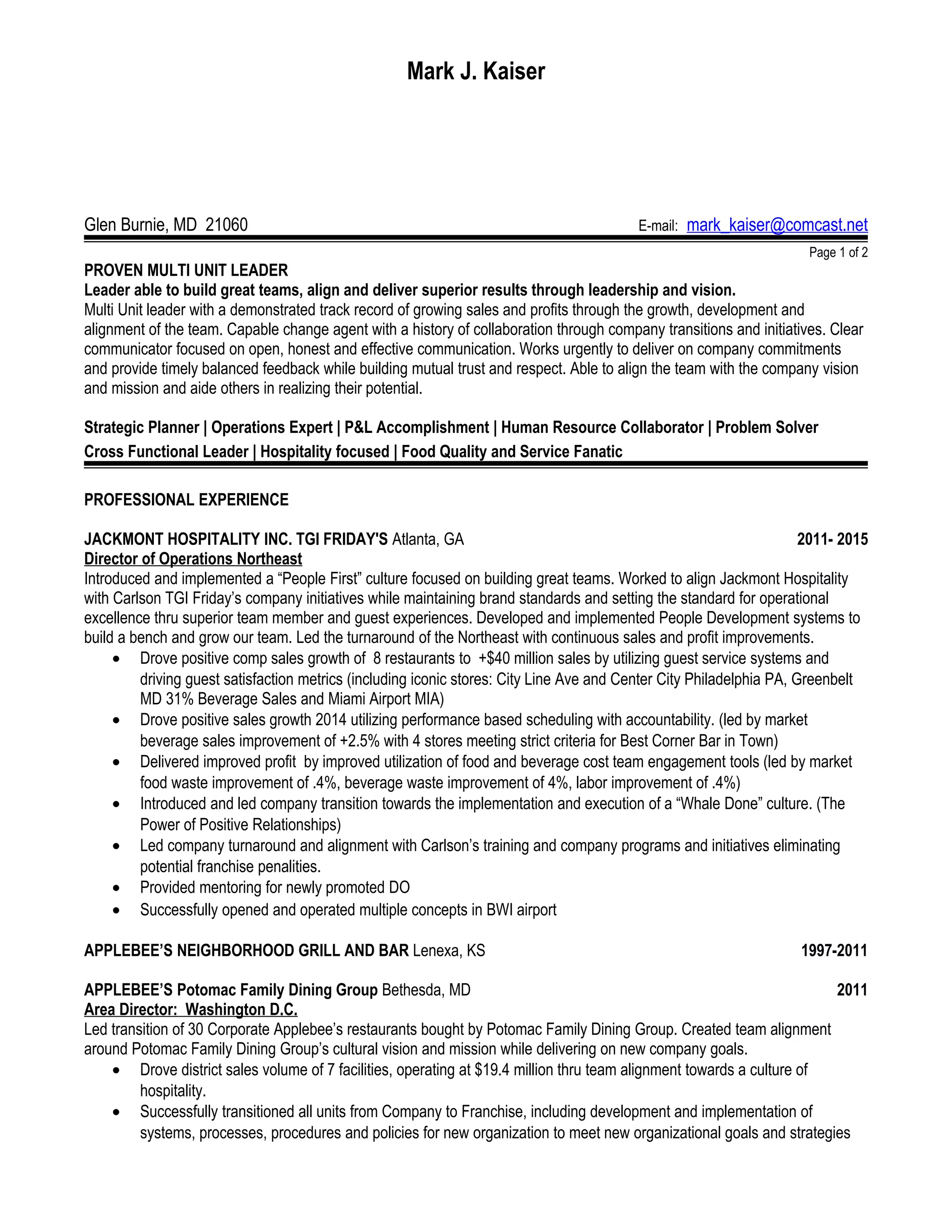 Mark Kaiser onlinenewresume | DOC