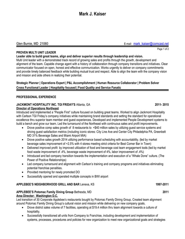 Mark Kaiser onlinenewresume | PDF