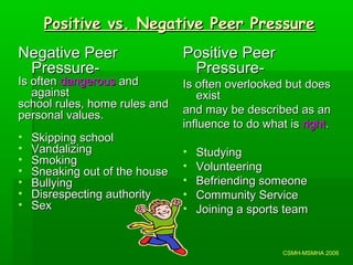 Positive Peer Pressure Examples