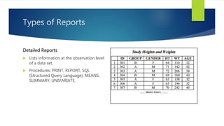 Creating Reports in SAS Final | PPTX | Programming Languages | Computing