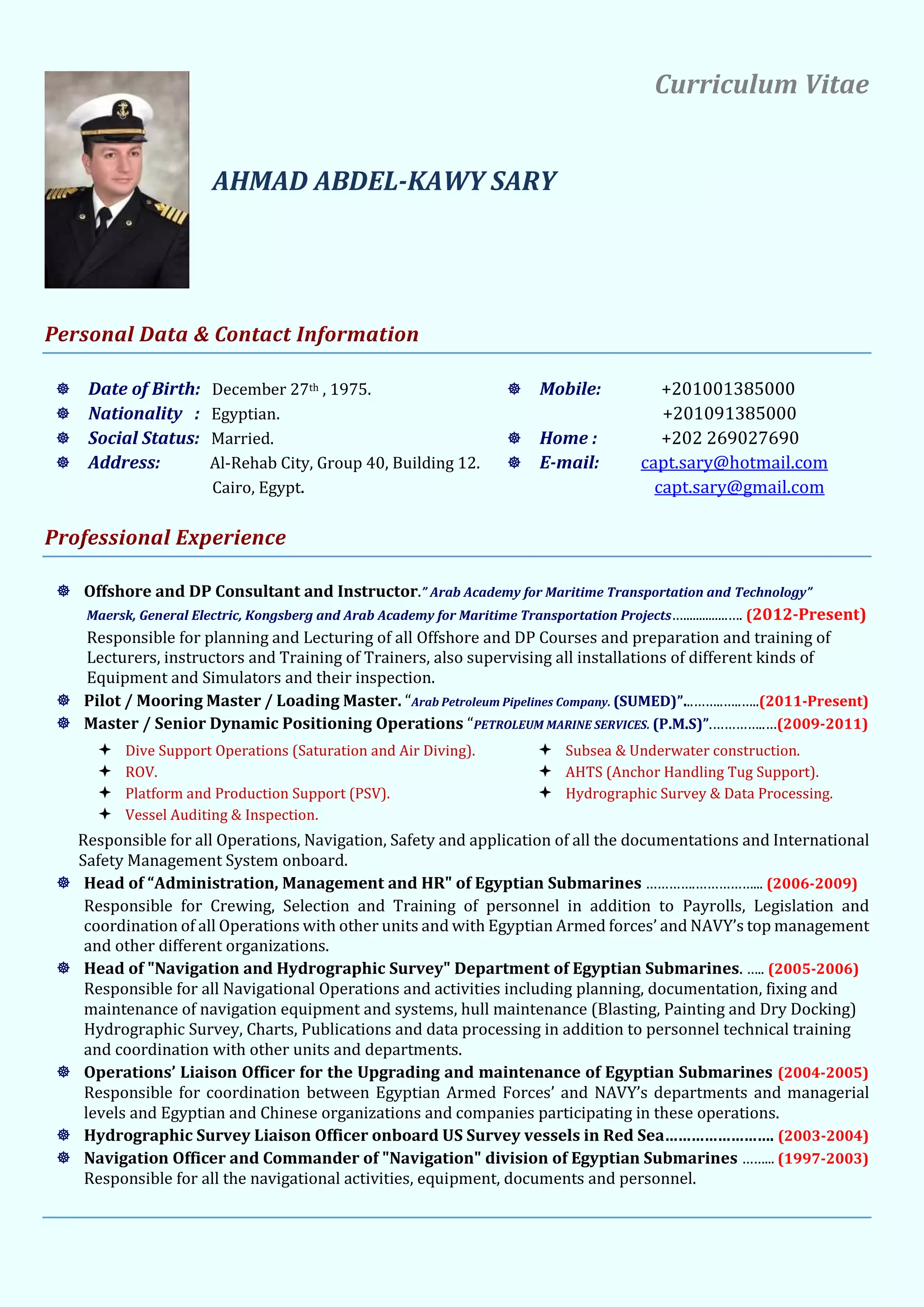 CV Capt.Ahmad Sary | PDF