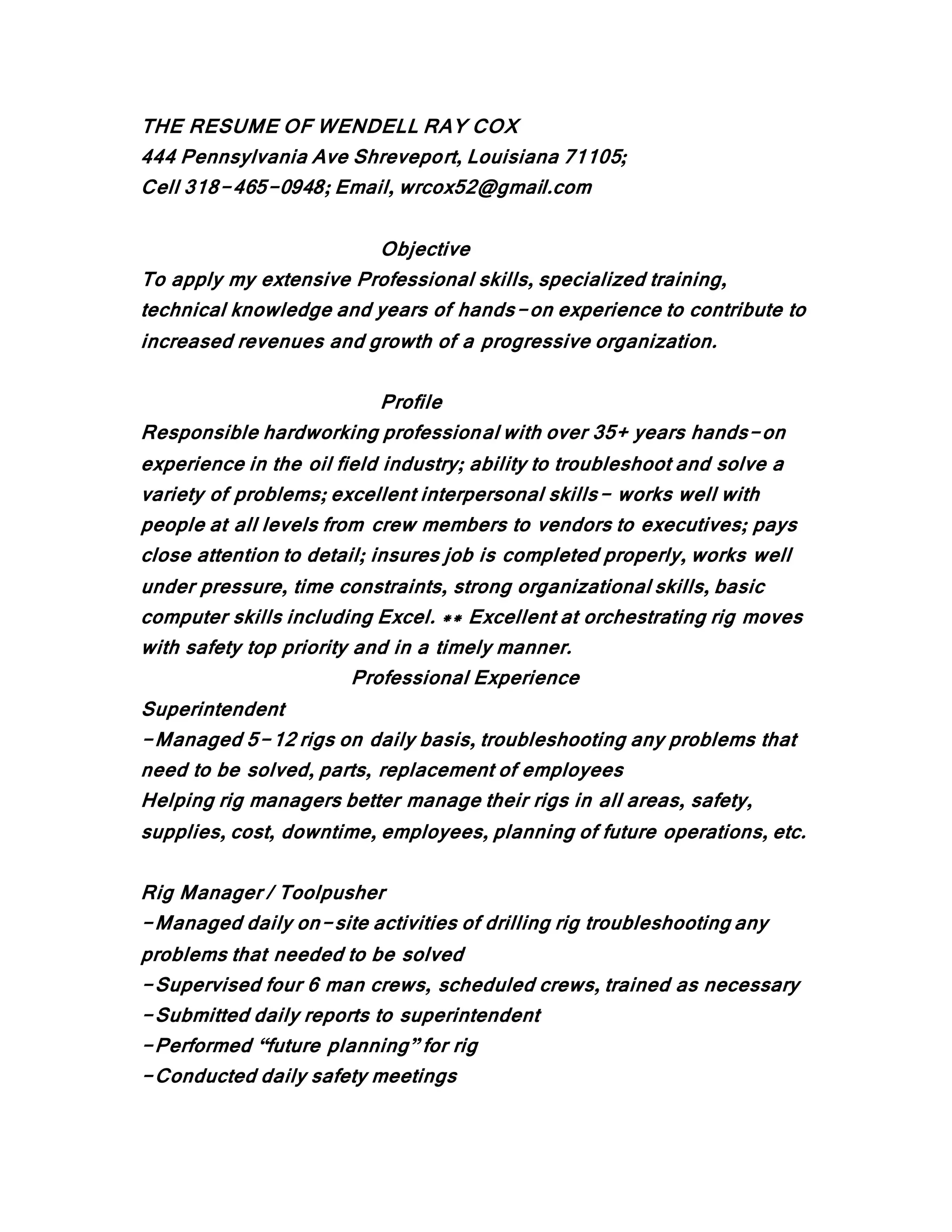 wendell resume | PDF