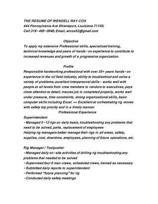 wendell resume | DOCX
