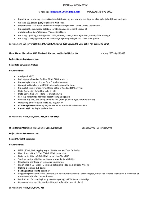 Krishnan SQL Developer | DOCX