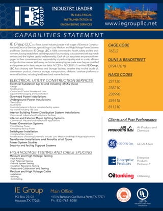 IE Group Capabilities Statement | PDF