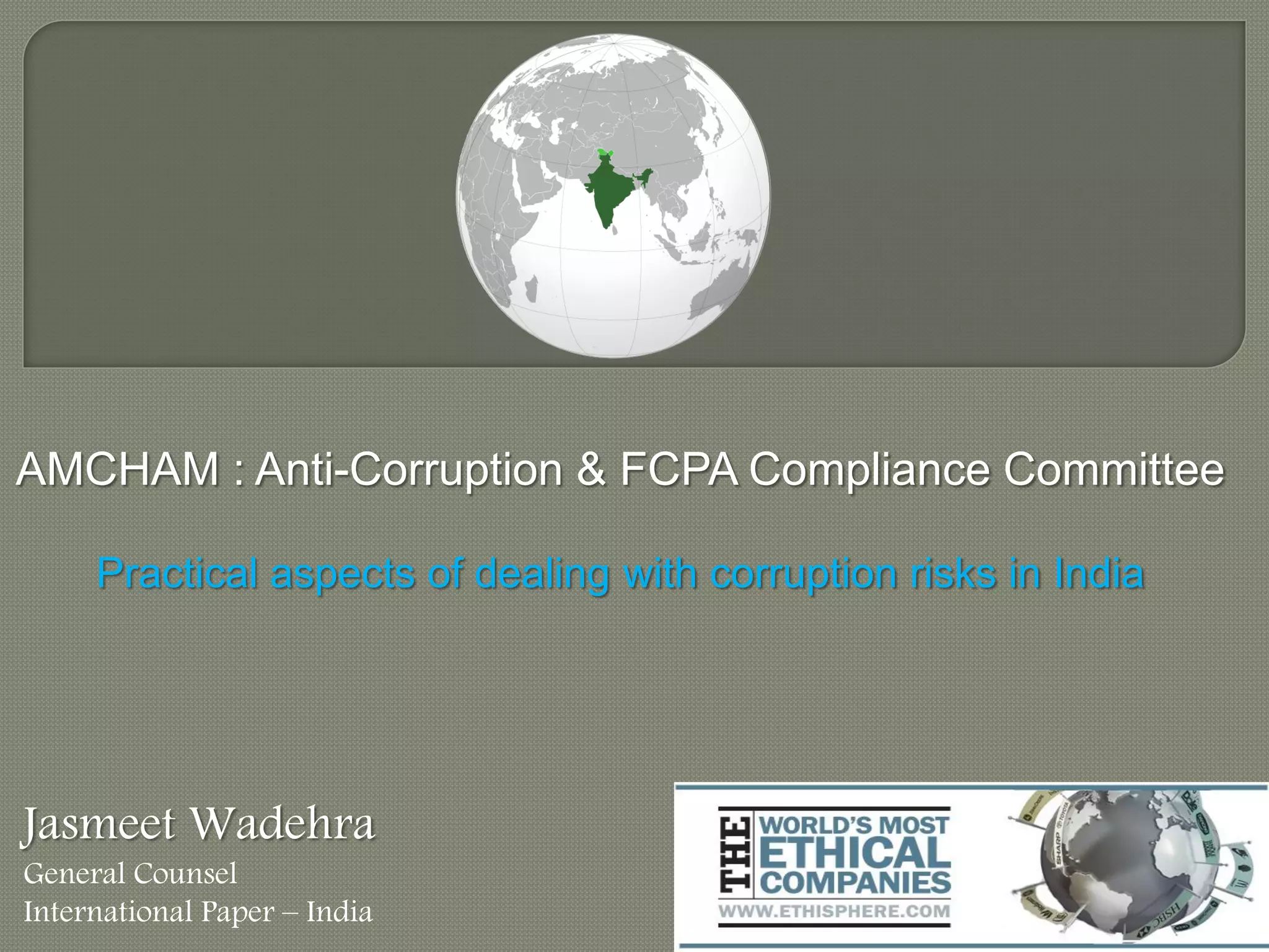 Presentation_corruption risks in India | PDF