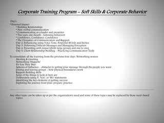 ITND Soft Skill for Professionals | PPT | Free Download