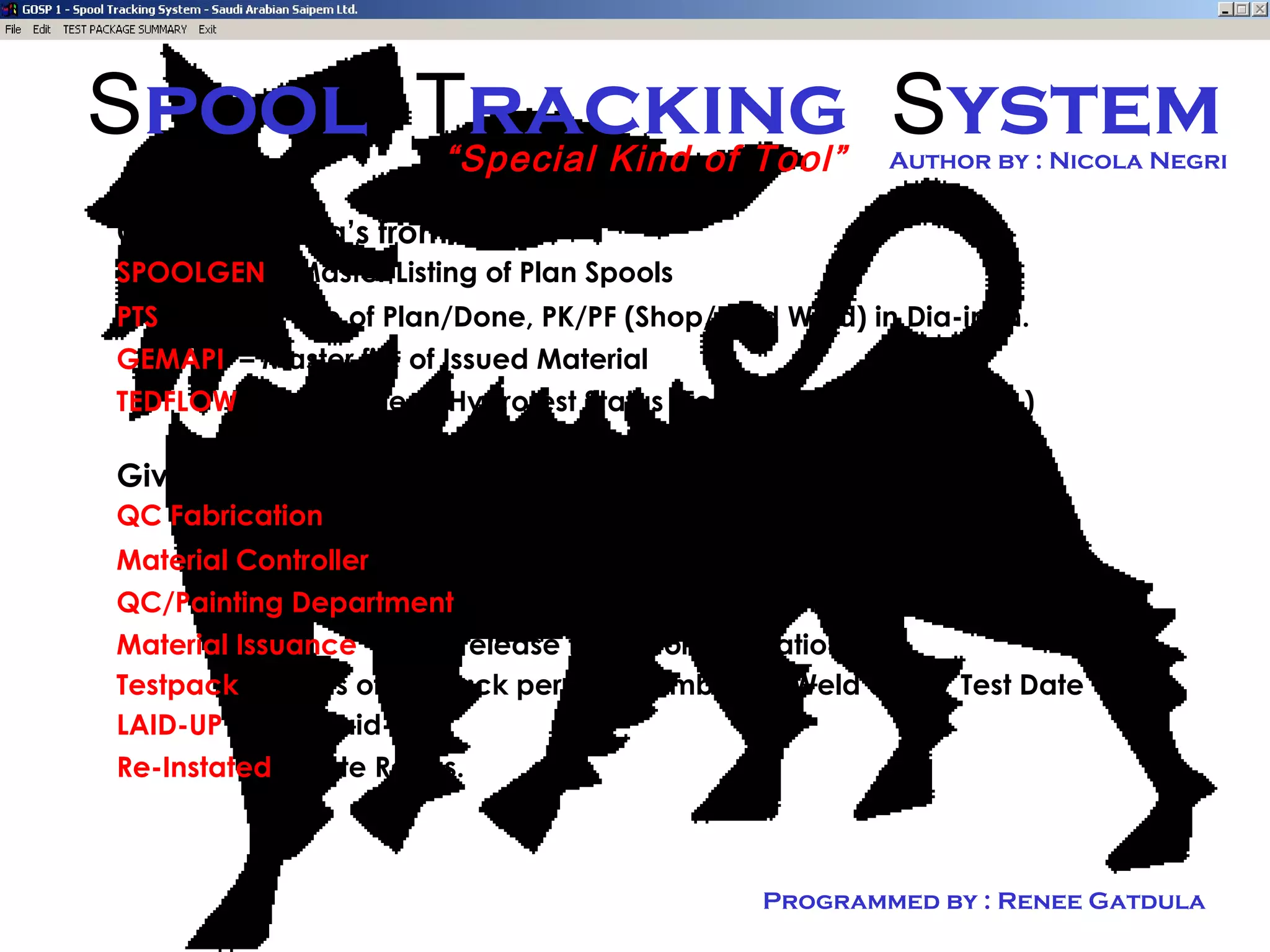 SPOOL TRACKING SYSTEM | PPT
