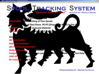 SPOOL TRACKING SYSTEM | PPT