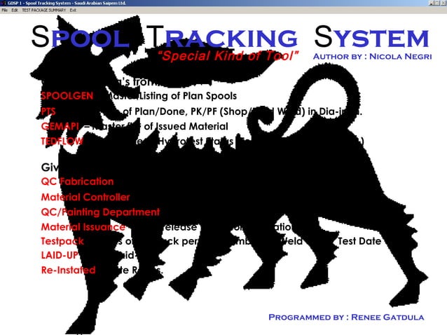 SPOOL TRACKING SYSTEM | PPT