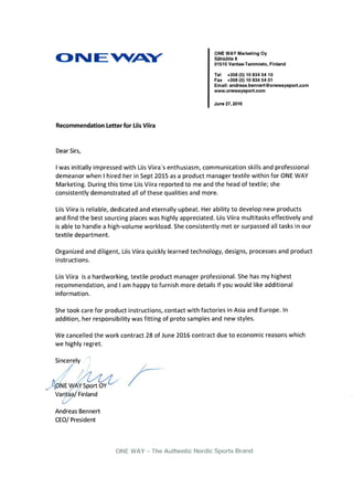 Recommendation Letter_OW Sport_Liis Viira | PDF