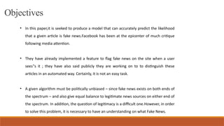 Fake news detection using machine learning | PPT