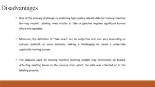 Fake news detection using machine learning | PPT