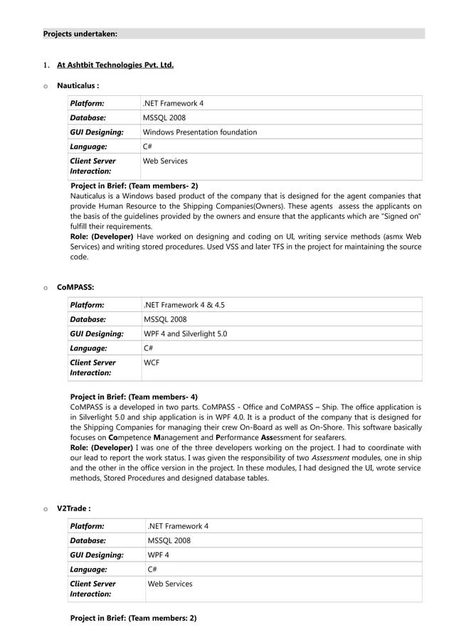 Resume (1) | DOC | Databases | Computer Software and Applications