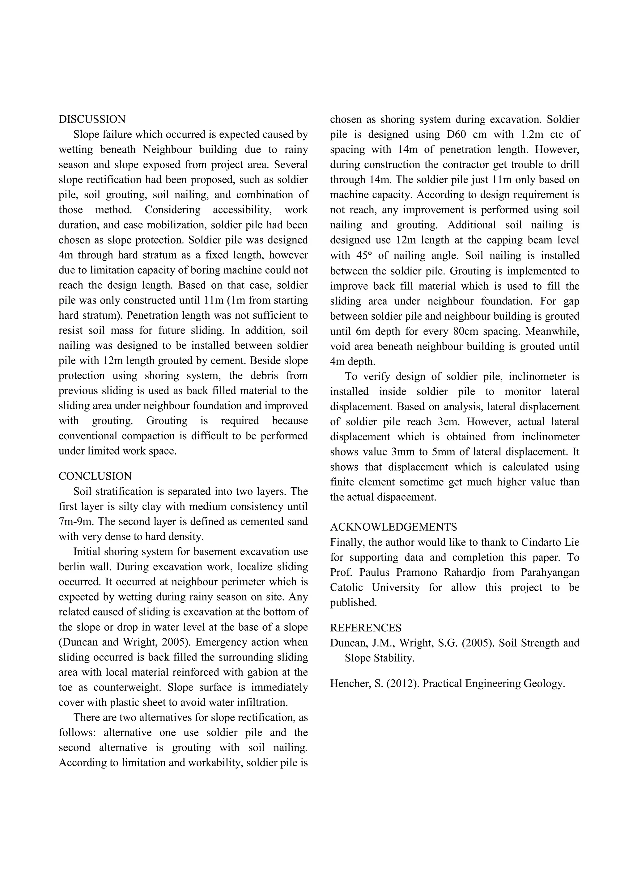 Slope Stability Measure For Basement Excavation, A Case Study on Office ...