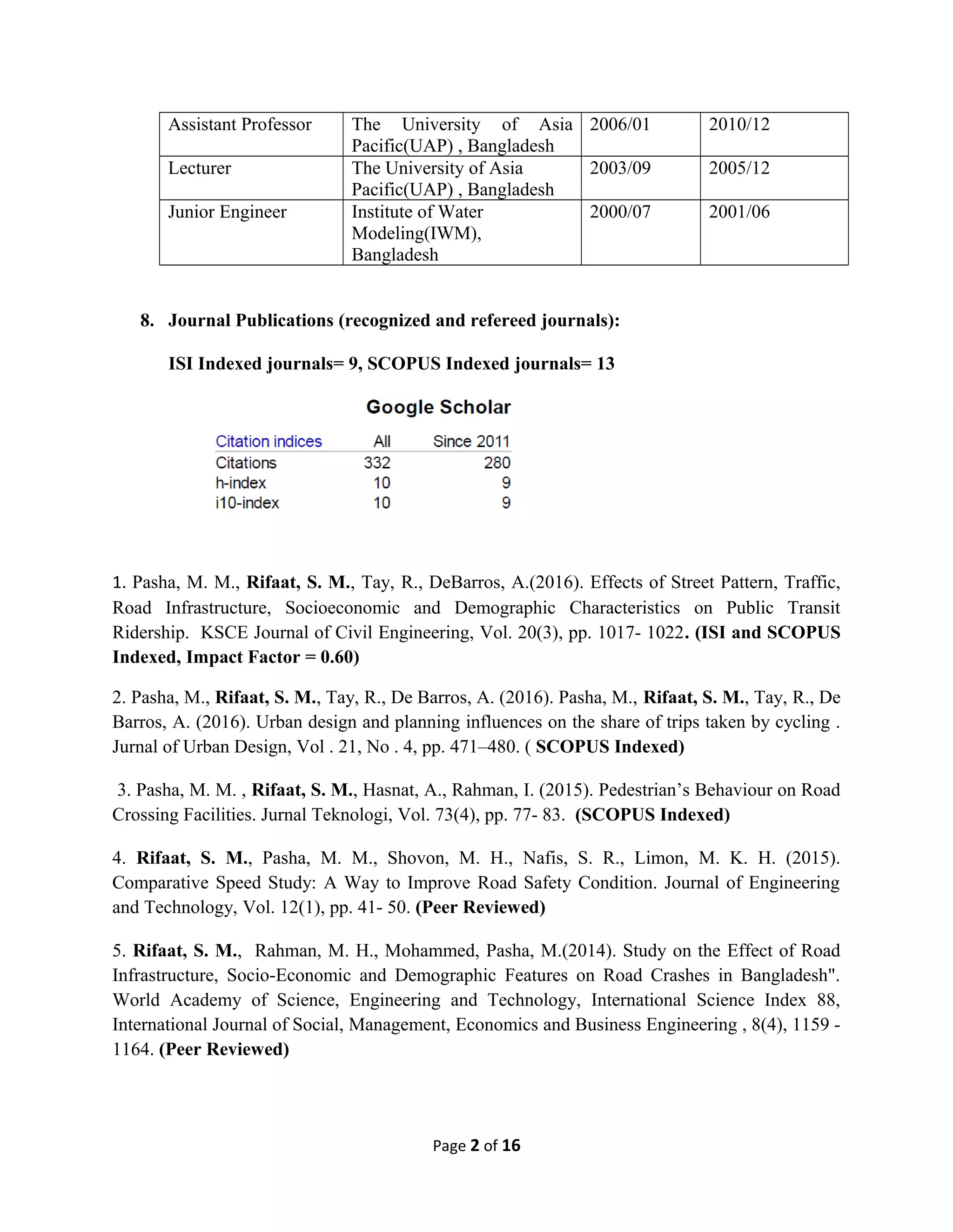 Final Revised Curriculum Vitae_Shakil Rifaat(2016)_last version | DOC