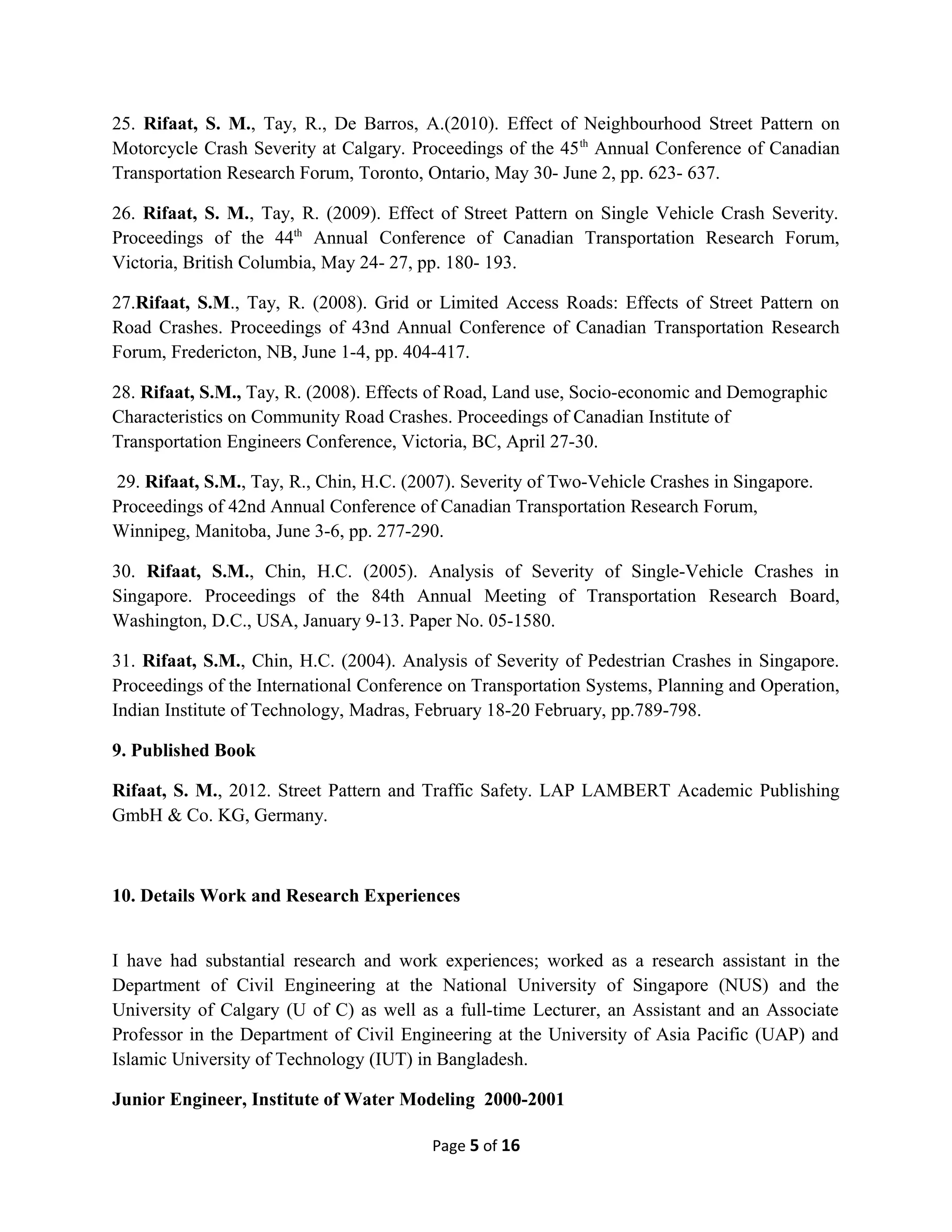 Final Revised Curriculum Vitae_Shakil Rifaat(2016)_last version | DOC