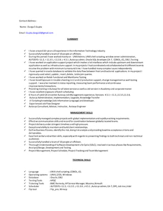 Autosys Trainer CV | PDF