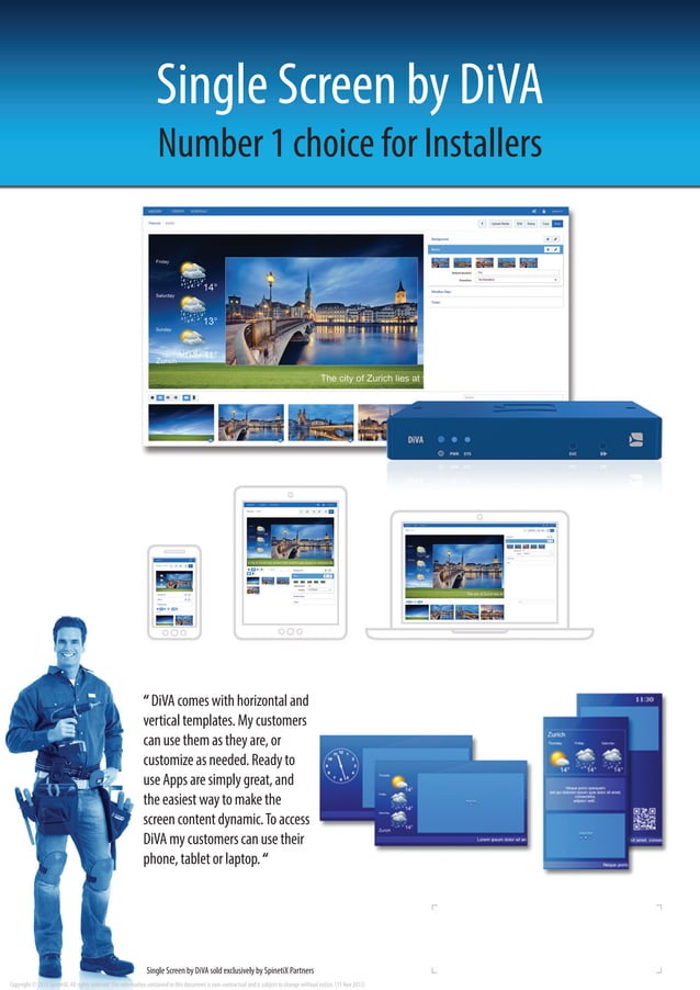 SpinetiX GTM DiVA Flyer (Single Screen) | PDF | Technology & Computing
