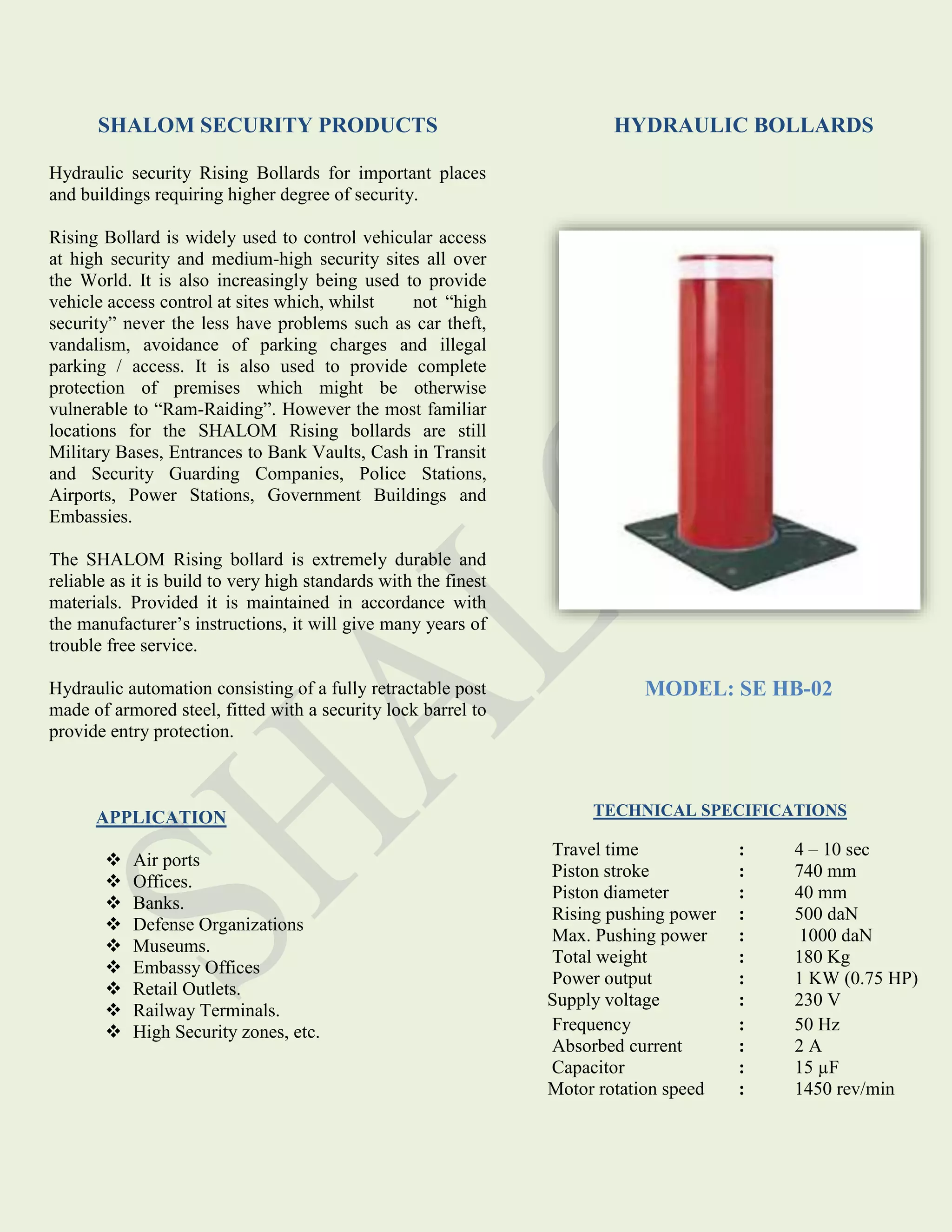 Hydraulic Road Bollard | PDF