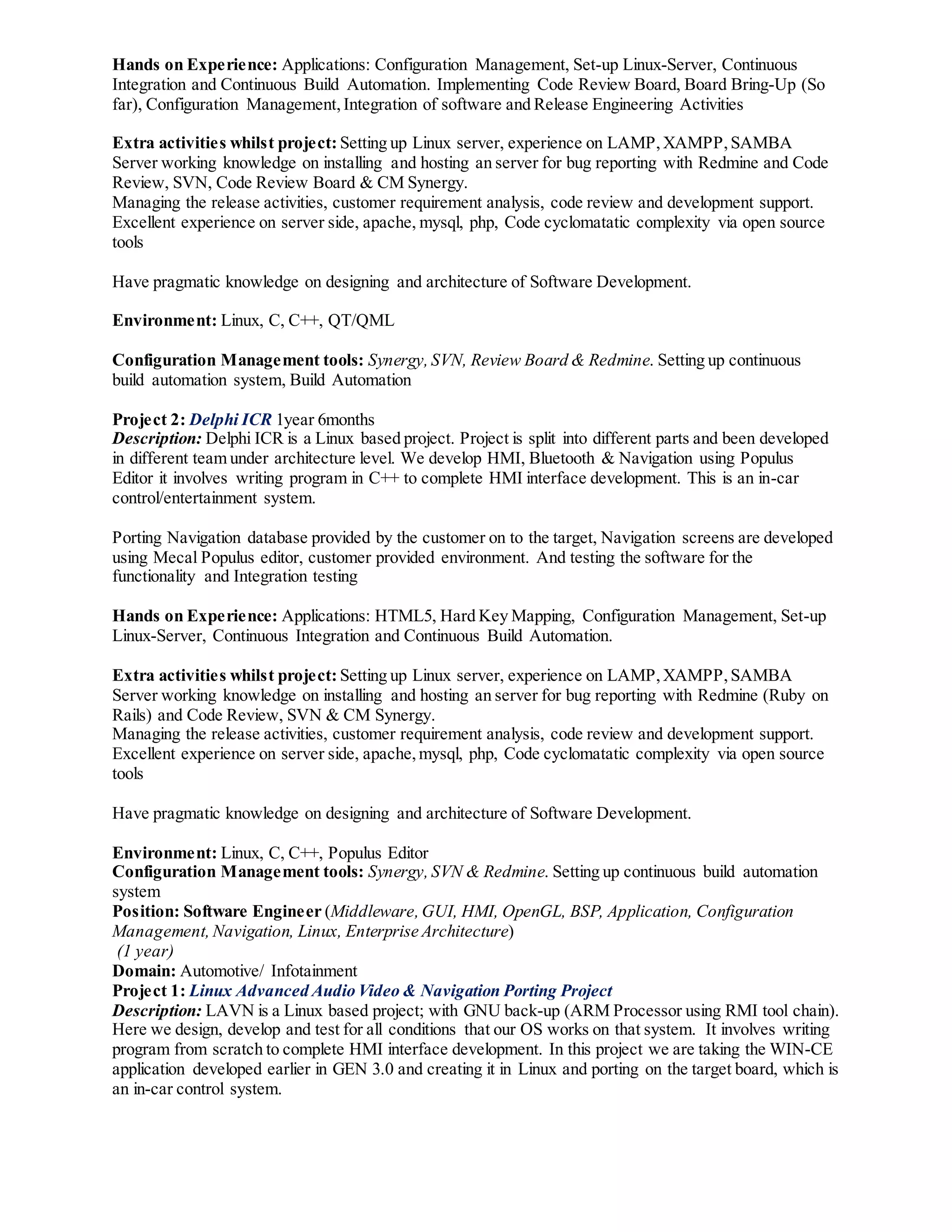 Bharani PrasadVS_CV | DOCX | Operating Systems | Computer Software and Applications