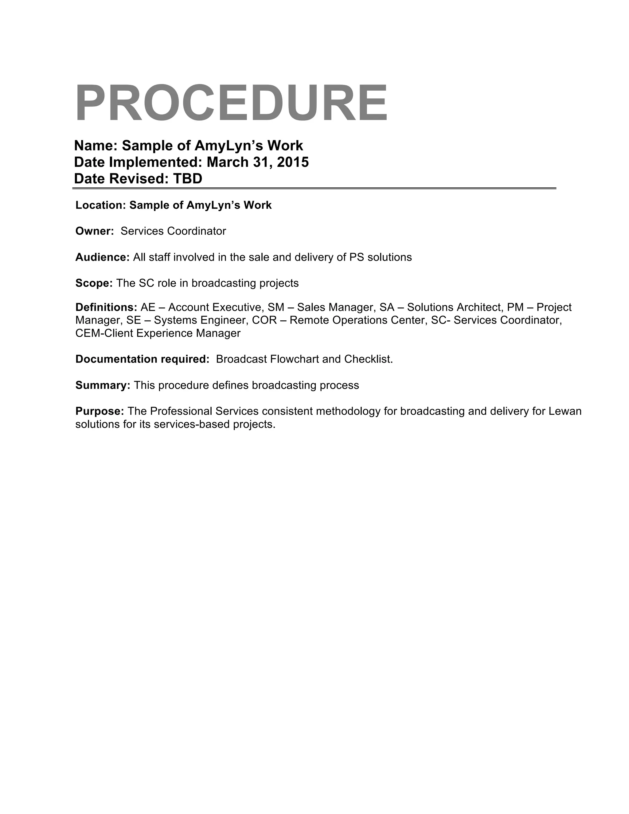 Broadcast Flowchart Processes and Procedure May2015 | PDF