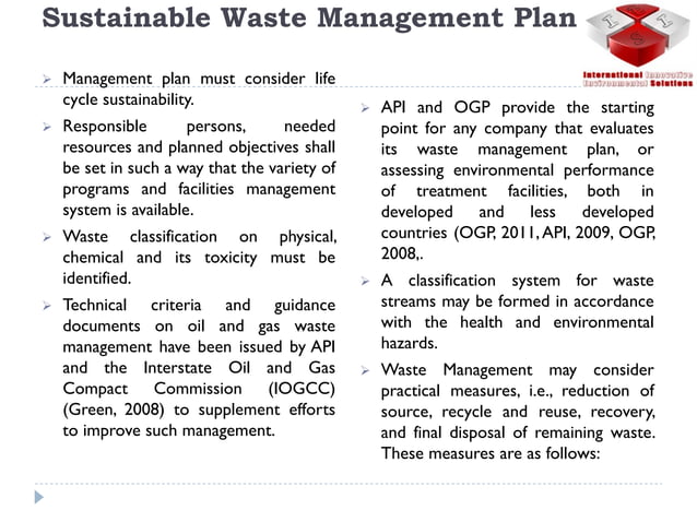 Oil & Gas industry Waste Management | PDF