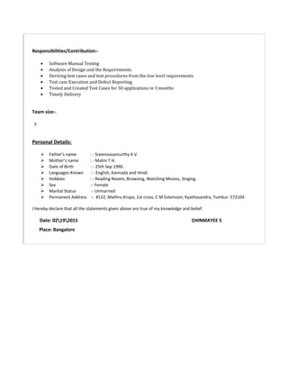 Chinmayee S_Software Test Engineer | PDF