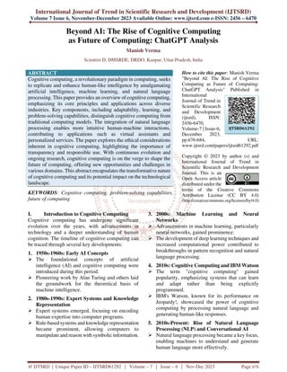 Beyond AI The Rise of Cognitive Computing as Future of Computing ...