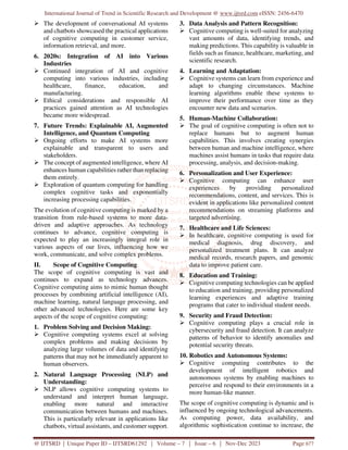 Beyond AI The Rise of Cognitive Computing as Future of Computing ChatGPT Analysis | PDF ...