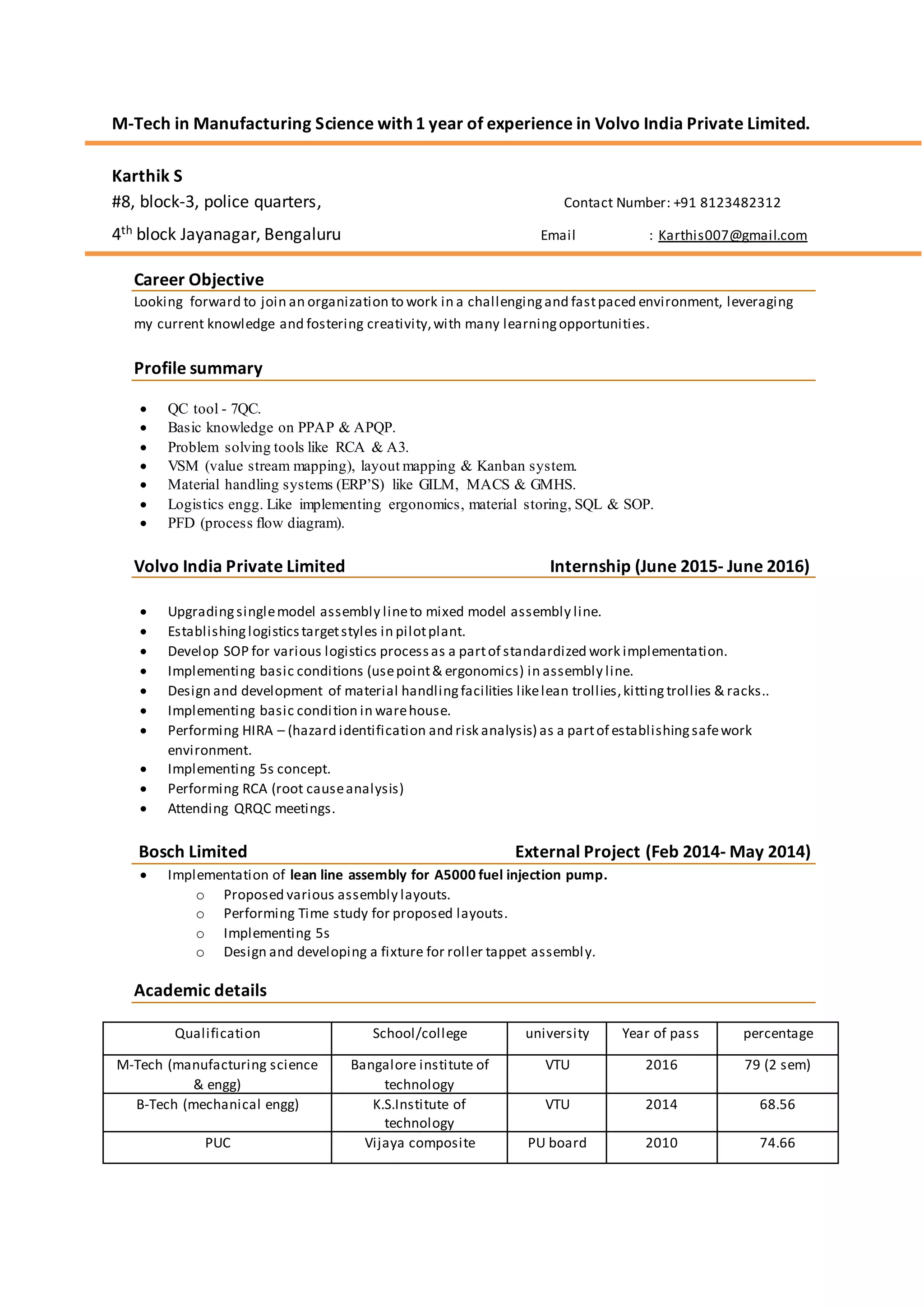 karthik CV | PDF