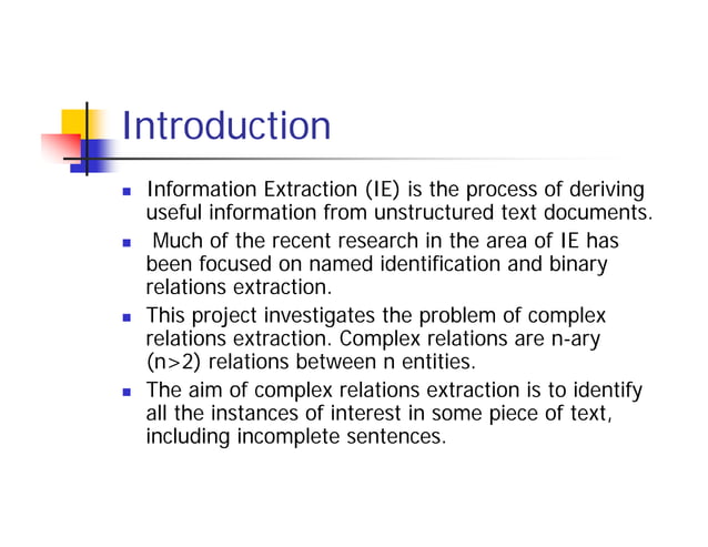 Complex Relations Extraction | PPT