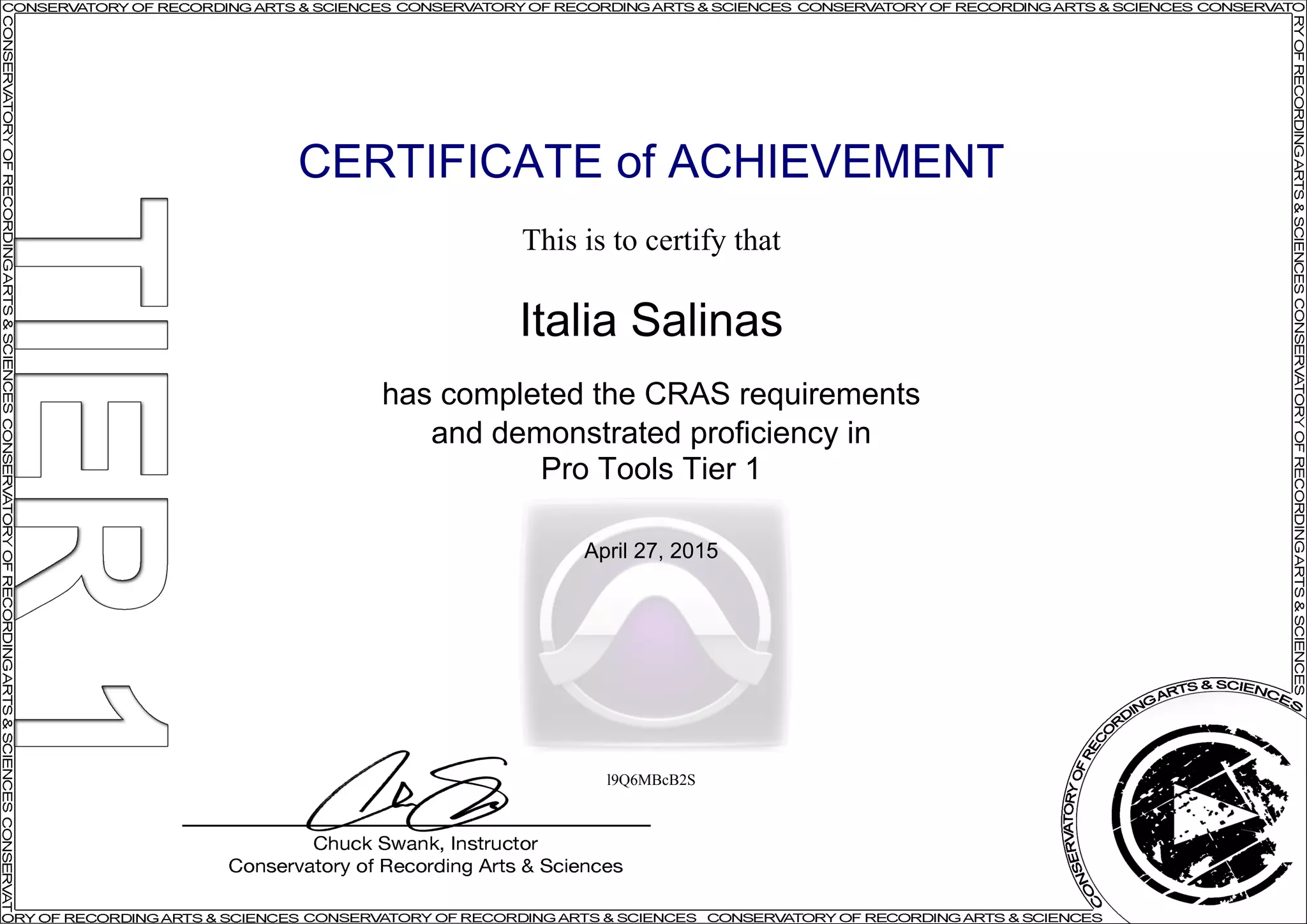 CERTIFICATION - Pro Tools Tier 1 | PDF
