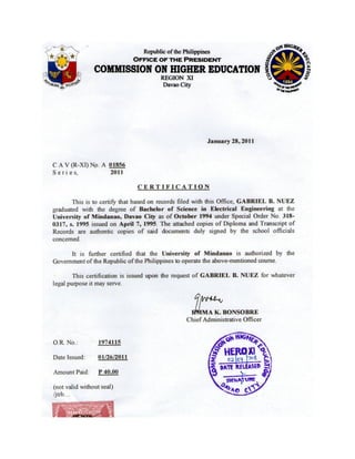 3. Certificate of Authentication and Verification (CAV) | DOC