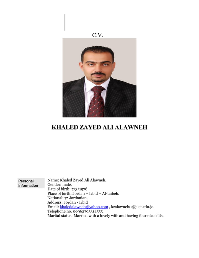 Khaled Alawneh CV 2015 | DOC