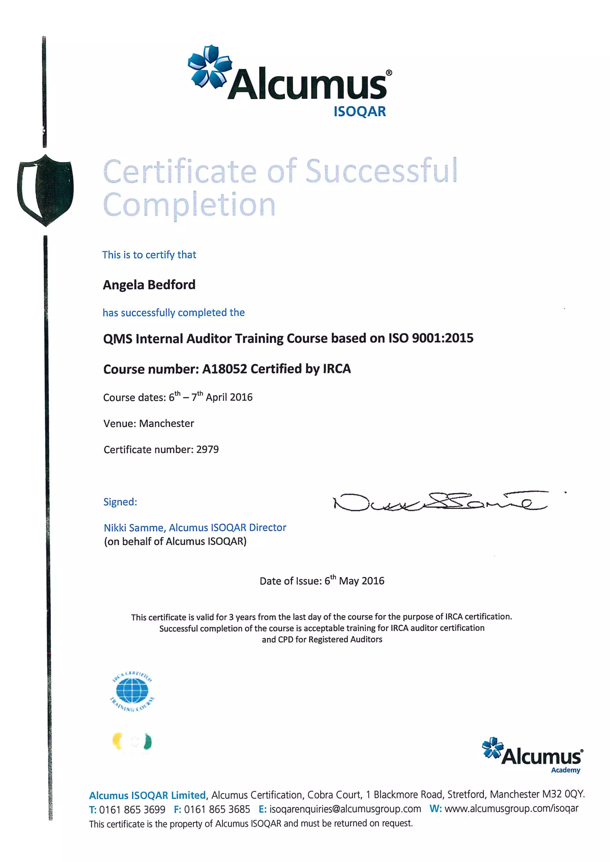 11 QMS Internal Auditor Training | PDF