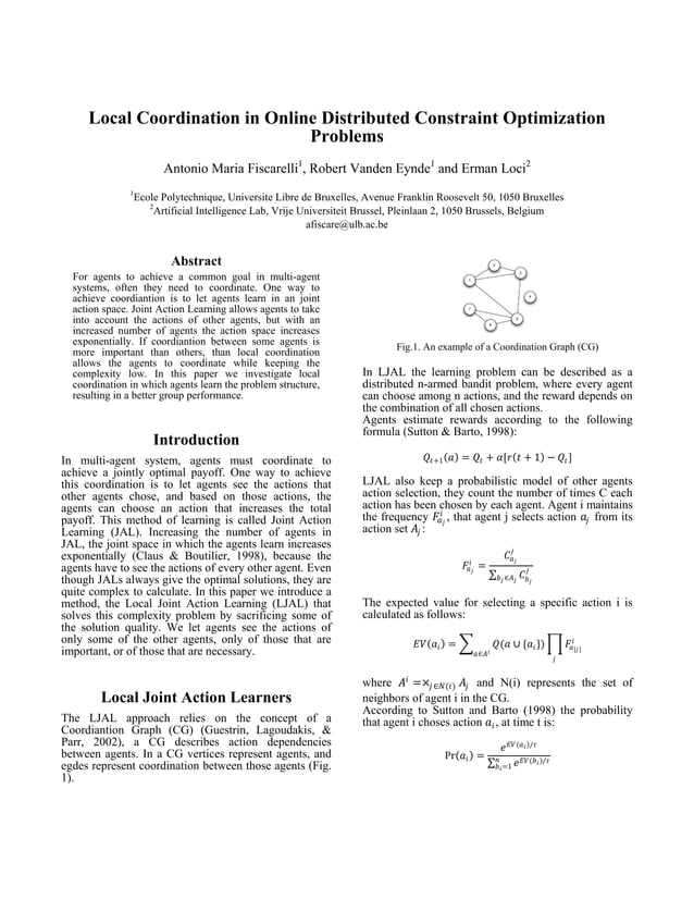 Local Coordination In Online Distributed Constraint Optimization Problems Pdf