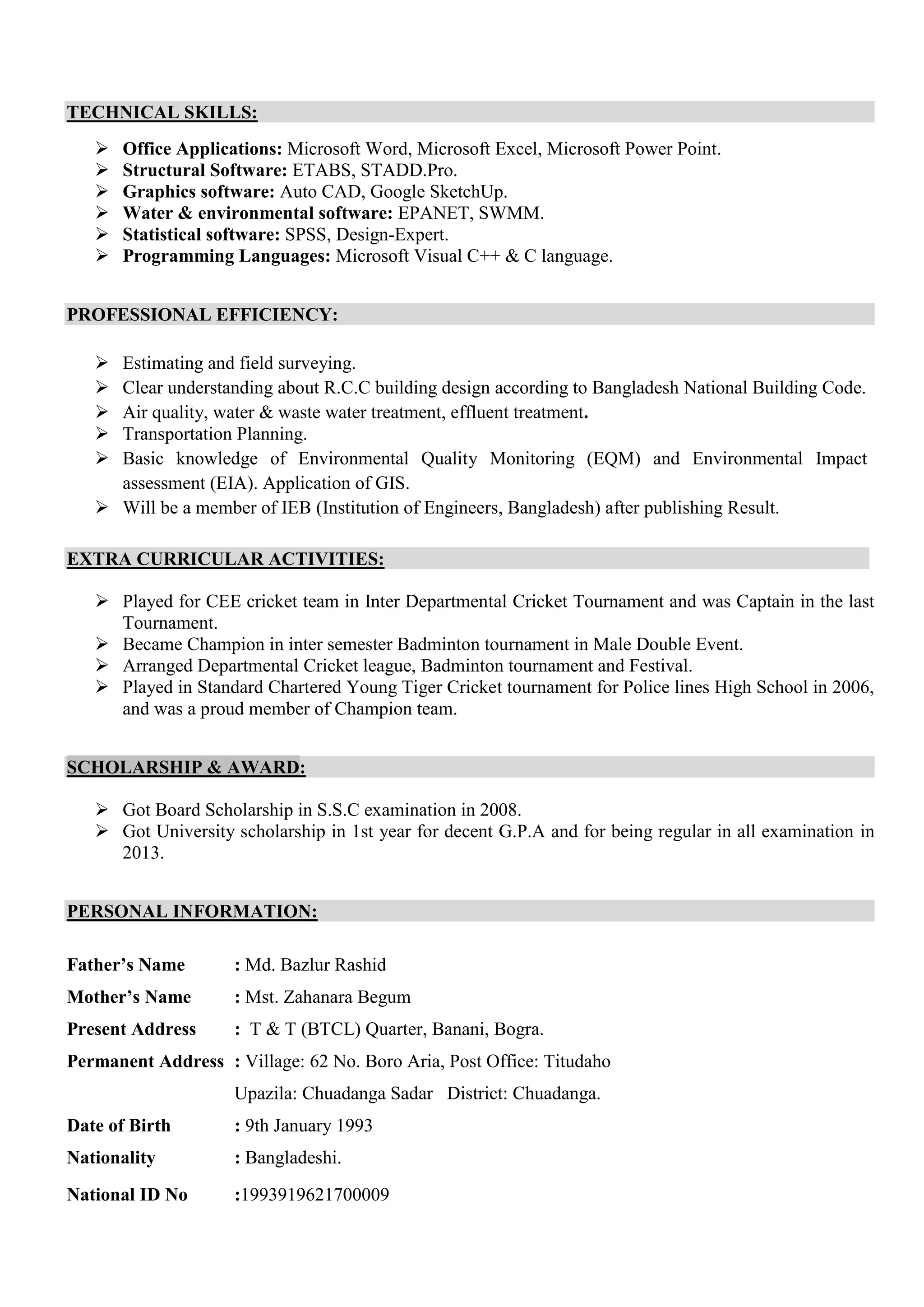 CV-Zobayer Sharif | PDF