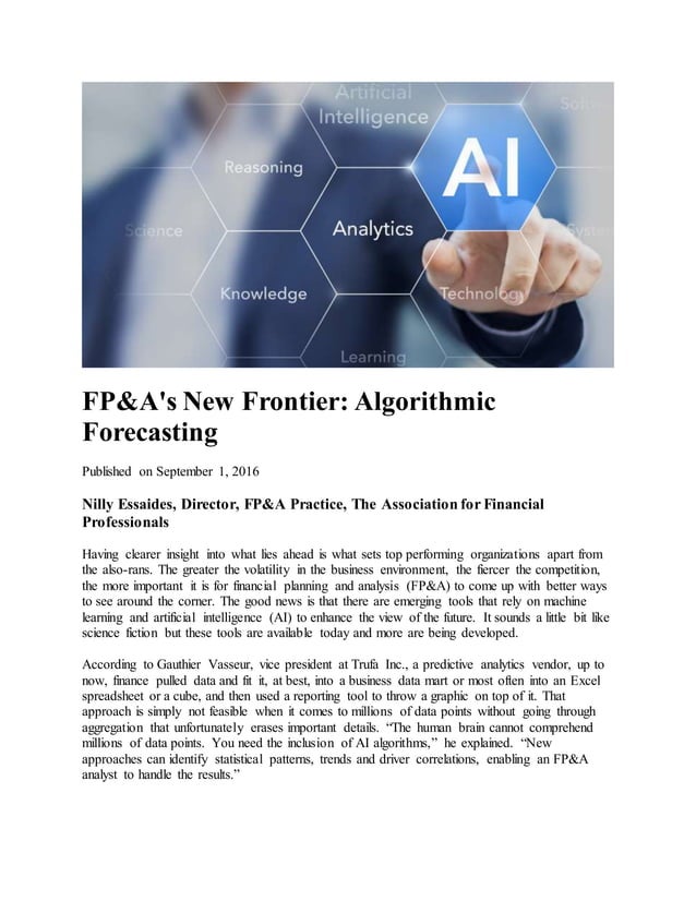 Algorithmic Forecasting | PDF